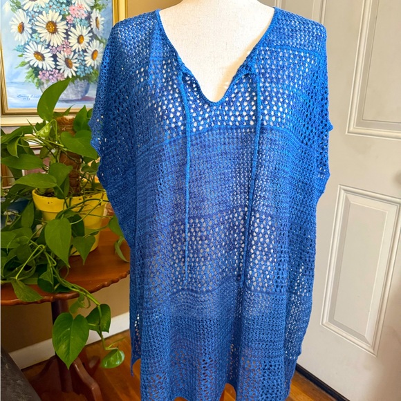 VENUS | Swim | Blue Venus Bathing Suit Coverup Sm Boho Open Weave Swim ...